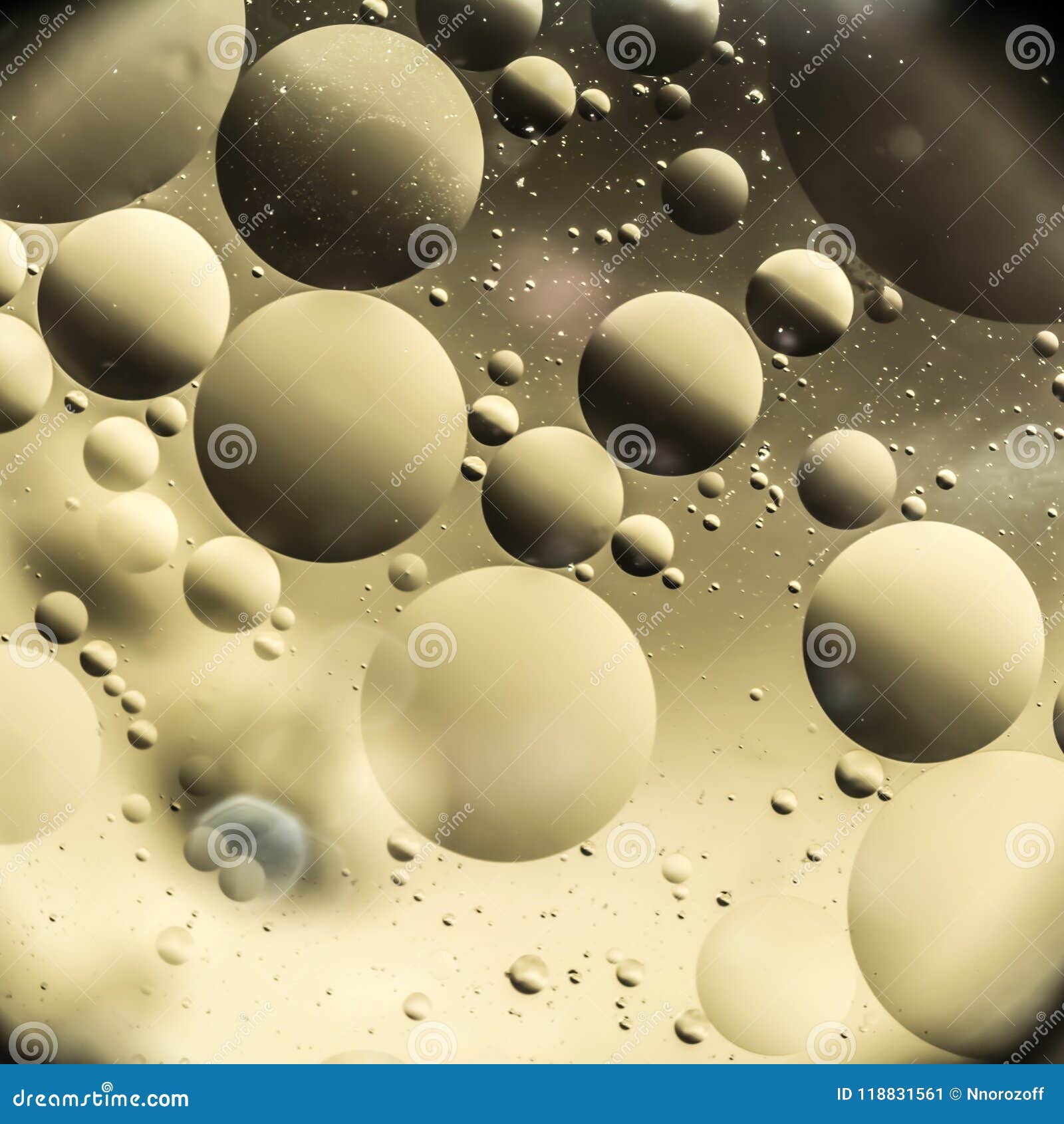 The Interaction of Water and Oil, Oil Bubbles of Various Sizes on the ...