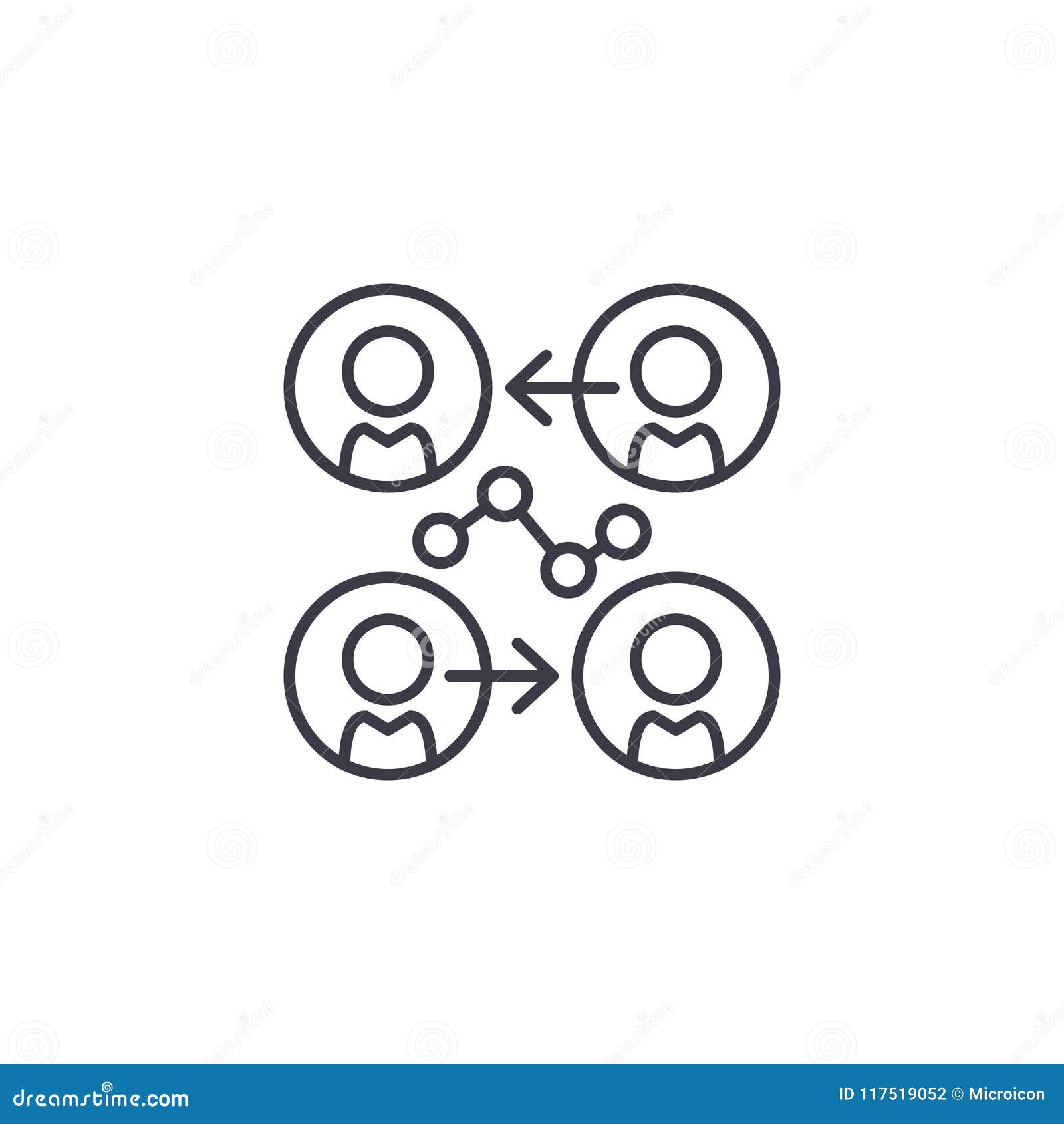 Interactions with Customers Linear Icon Concept. Interactions with ...