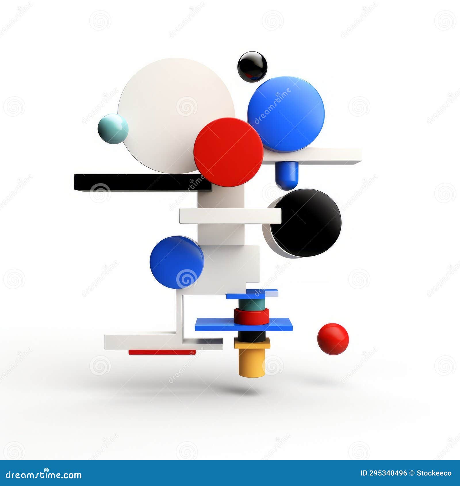 Interactive 3d Art: Bold Suprematism on White Background Stock ...