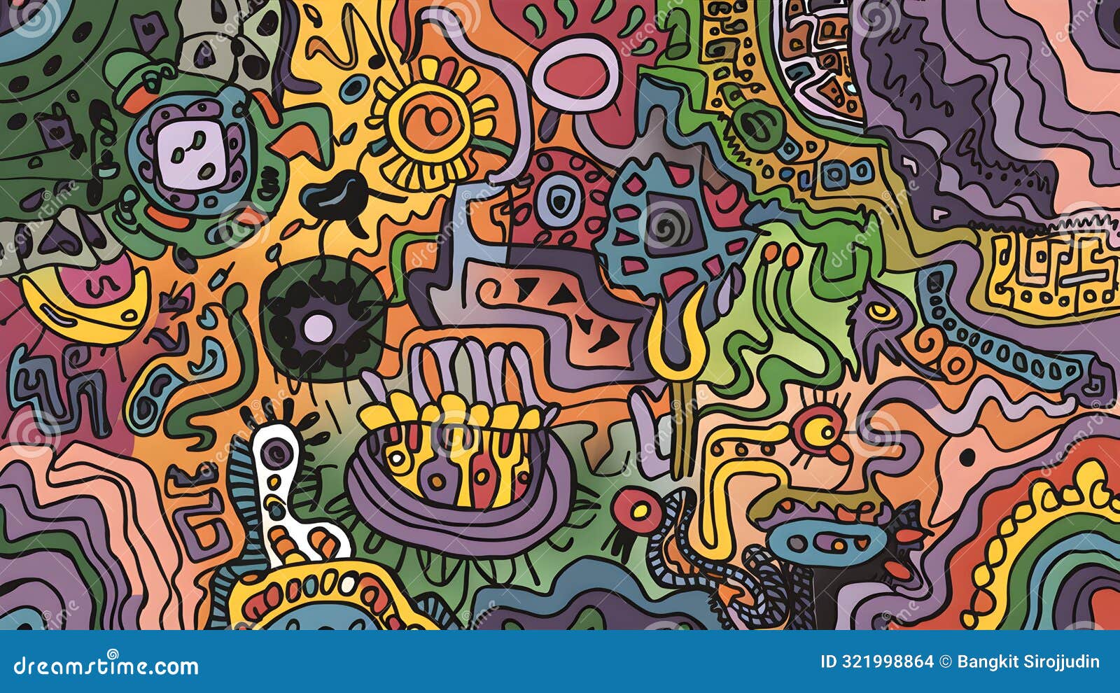 Interactive Abstract Background with Doodled Invitations Hints at ...