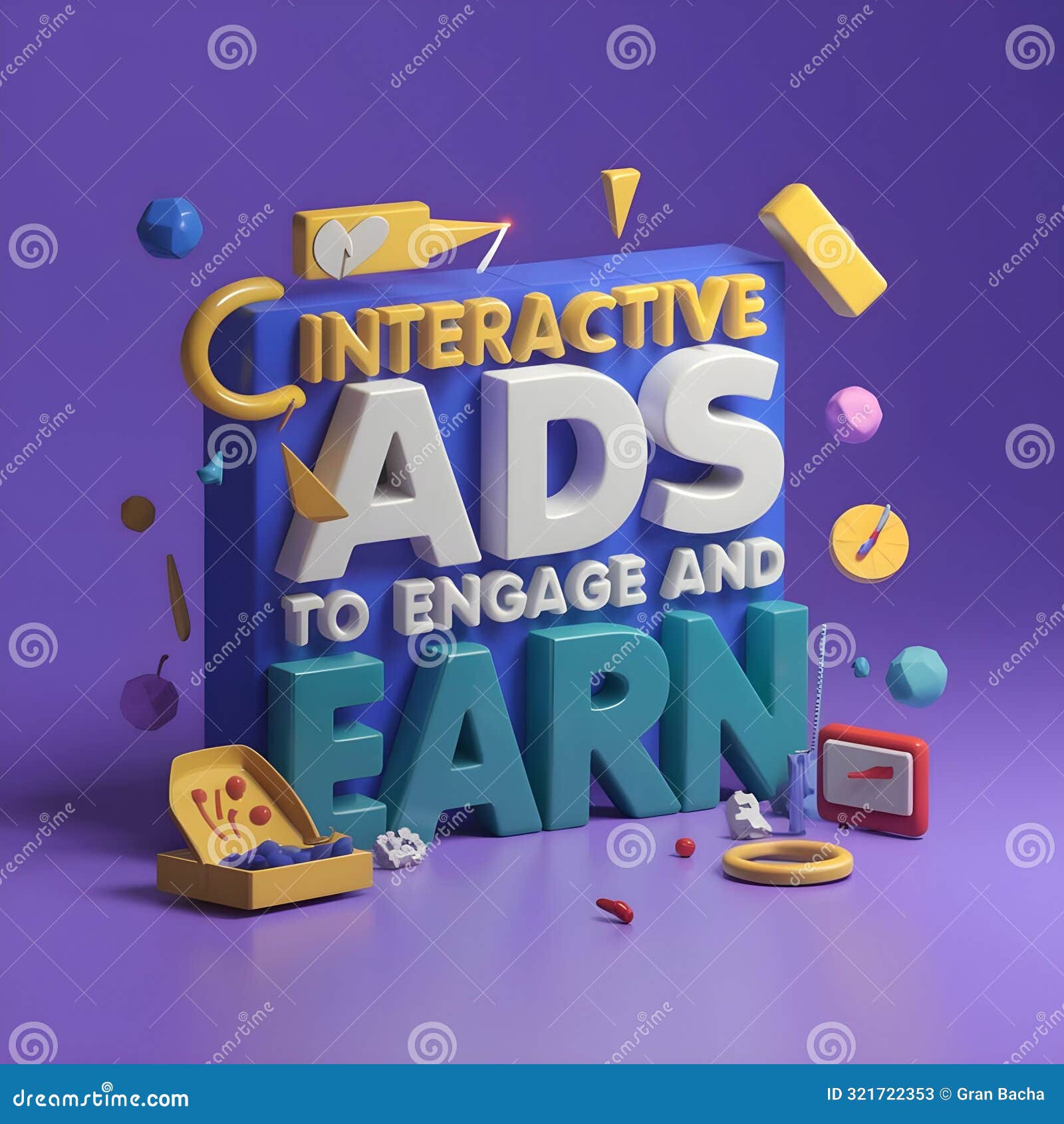 INTERACTIVE ADS TO ENGAGE and EARN Stock Image - Image of engage ...