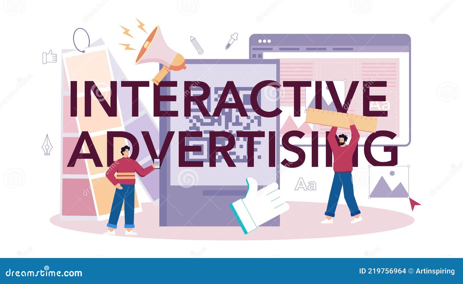 Interactive Advertising Typographic Header. Artist Creating Modern ...