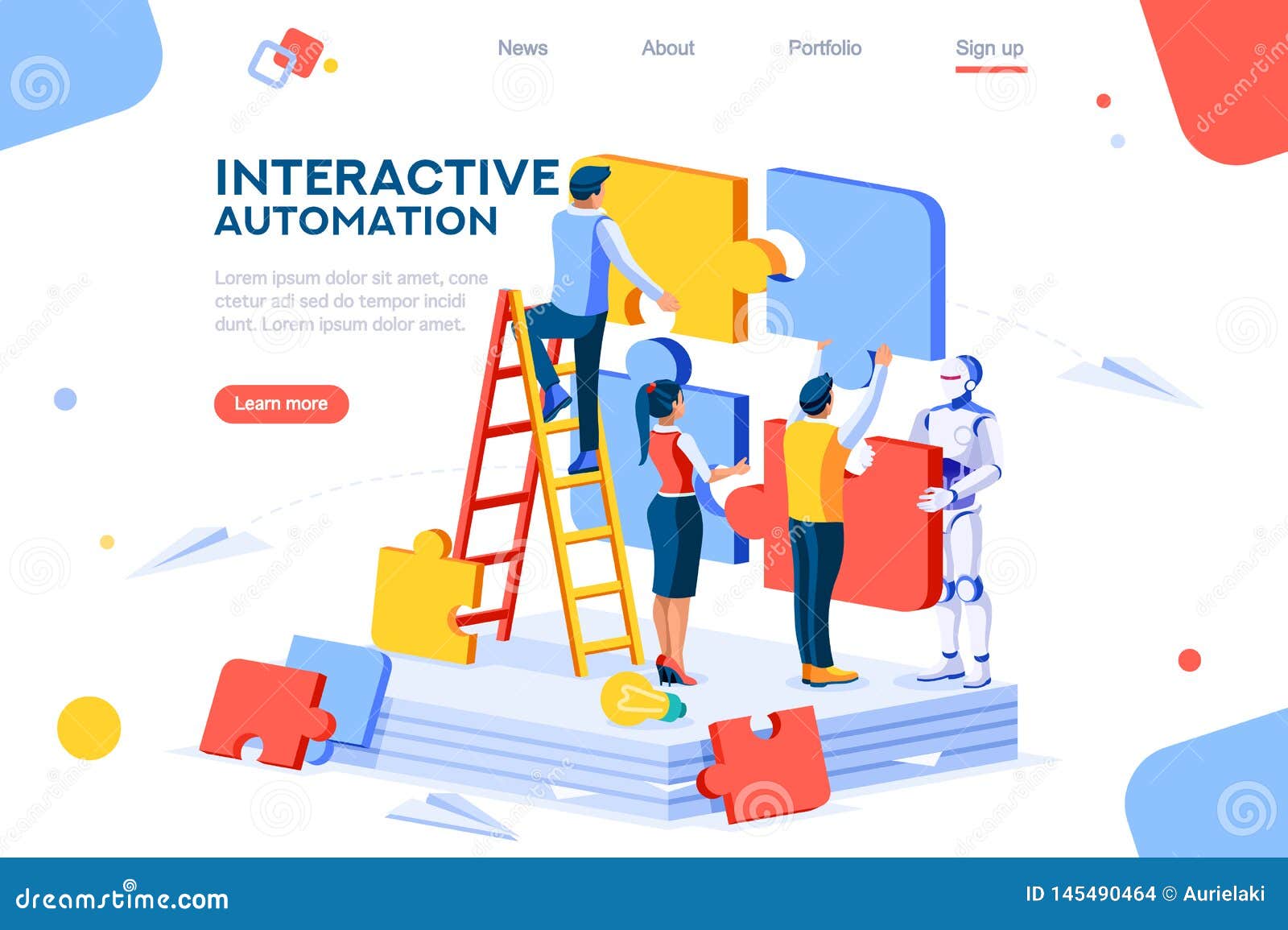 Interactive Automation Human Interaction Concept Stock Vector ...