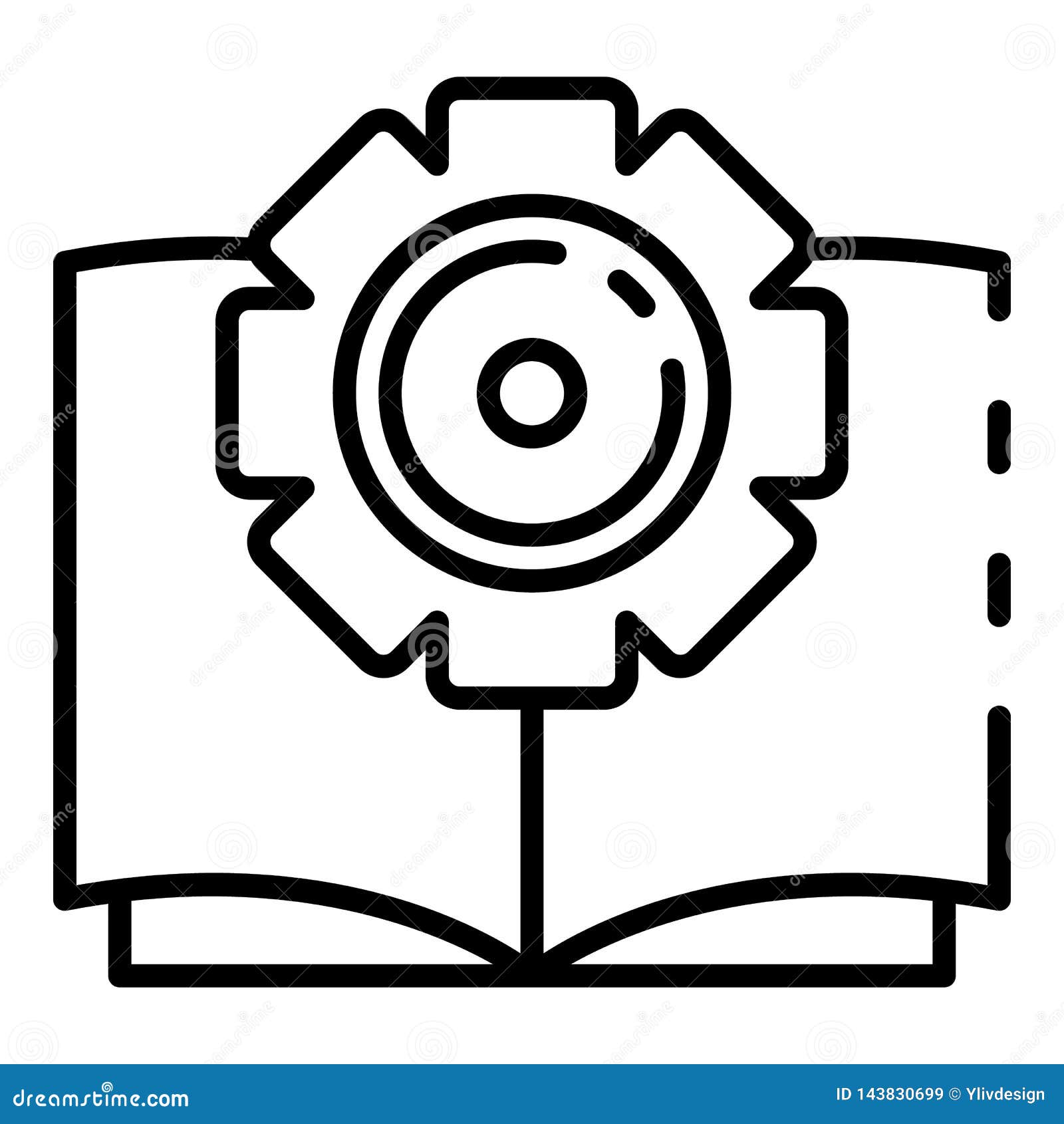 Interactive Book Learning Icon, Outline Style Stock Vector ...