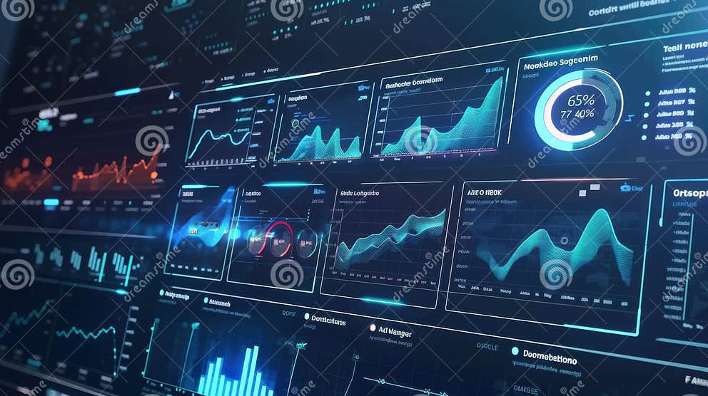 Interactive Business Dashboard Report. Data Visualization Concept Stock ...
