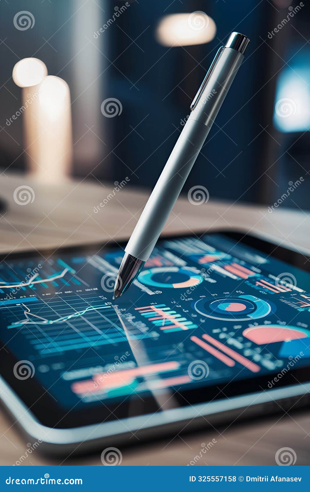 Interactive Business Intelligence Dashboard in Modern Office Stock ...