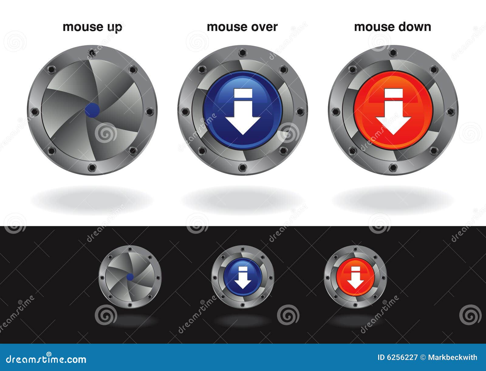 Interactive buttons stock vector. Illustration of interactive - 6256227