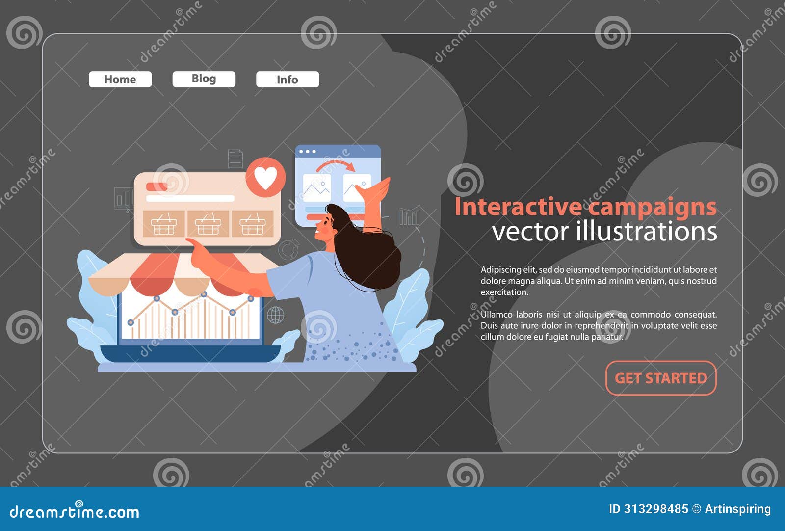 Interactive Campaigns For Consumer Engagement Cartoon Vector ...