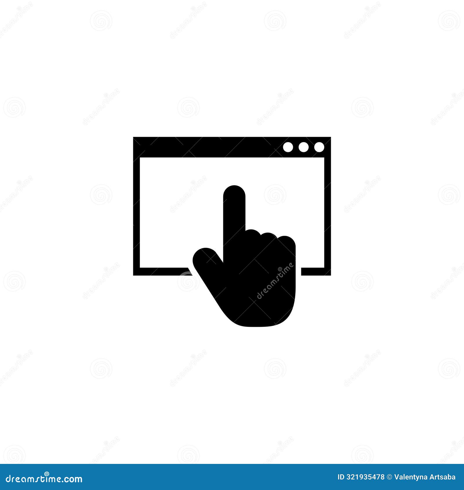 Interactive Click Icon Featuring a Hand Pointer and Browser Window ...