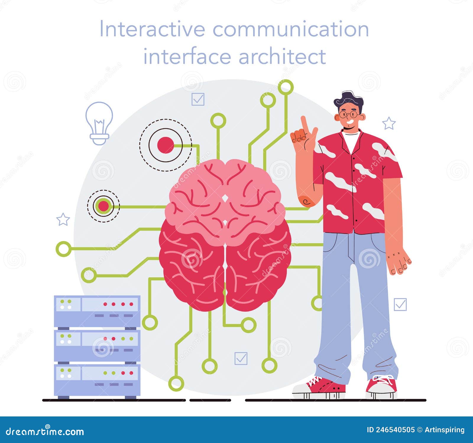 Interactive Communication Concept. Artificial Intelligence Identify ...