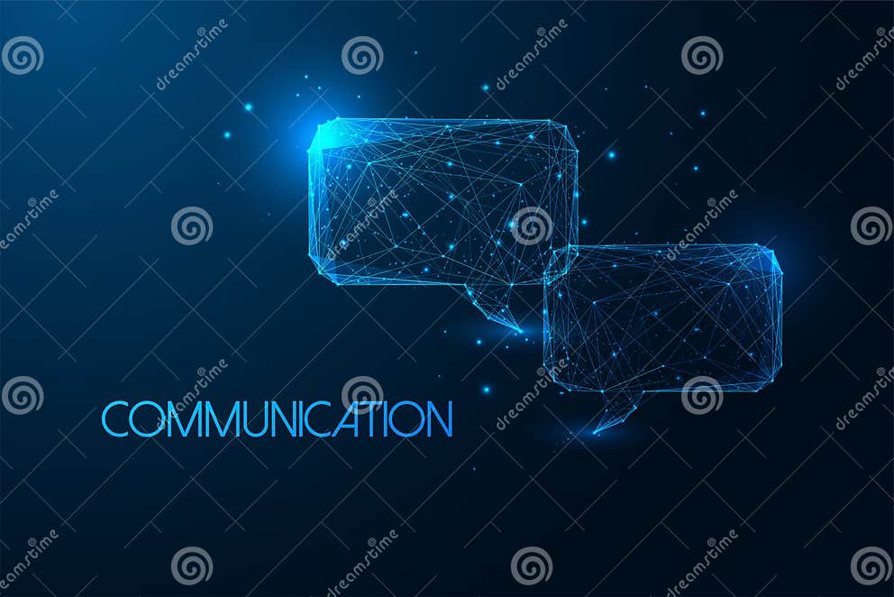 Interactive Communication, Digital Chat Futuristic Concept with Speech ...