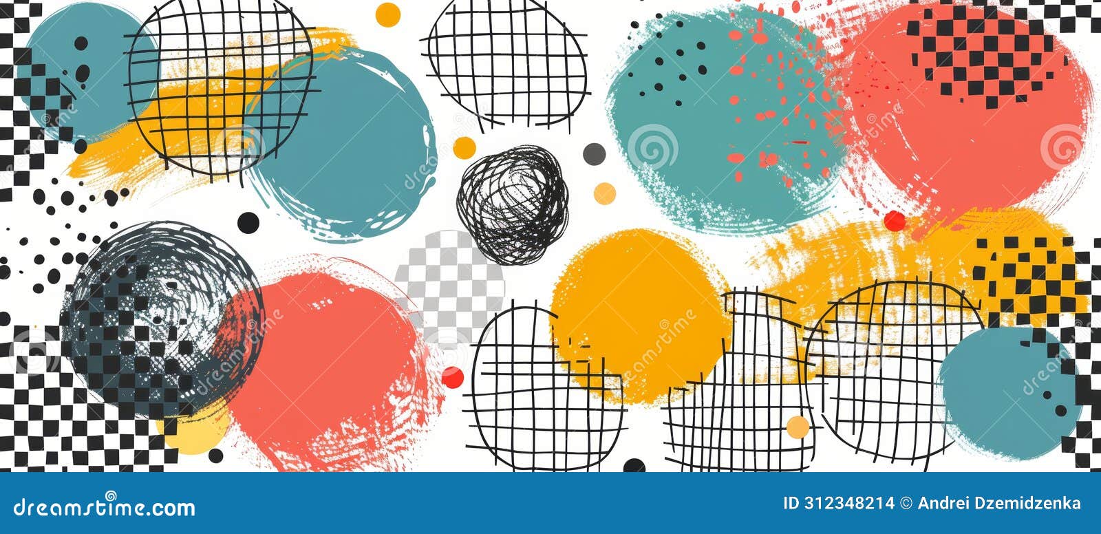 An Interactive Confetti Hand Poster in Halftone Style on Plaid ...