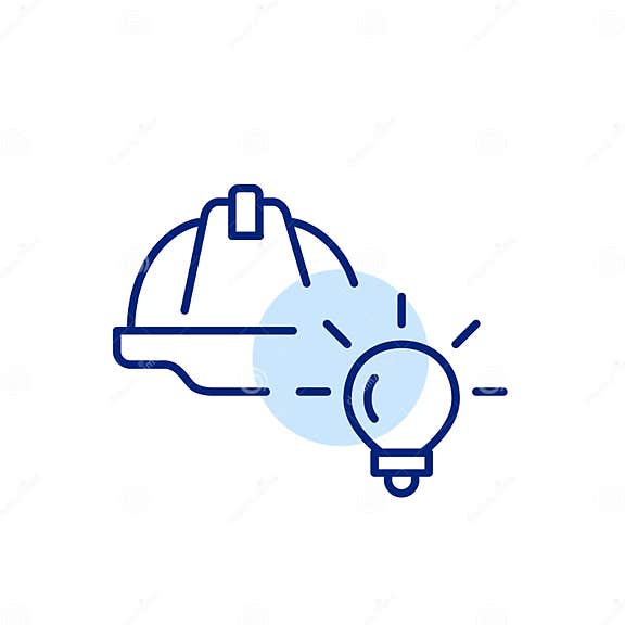 Interactive Construction Platform Icon. Light Bulb, Hard Hat. Interactive Digital Platforms for ...