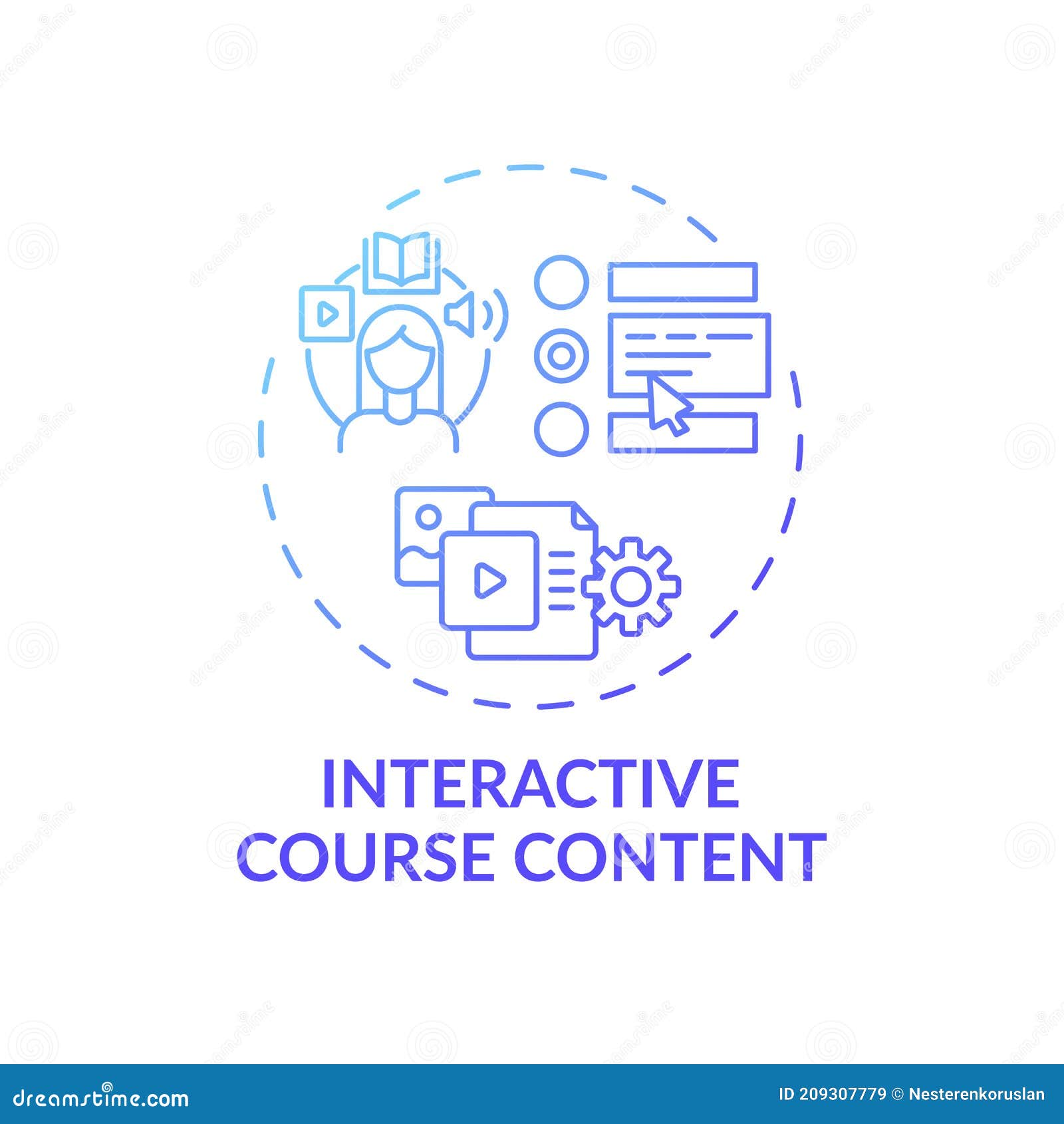 Interactive Course Vector Icon On White Background. Flat Vector ...