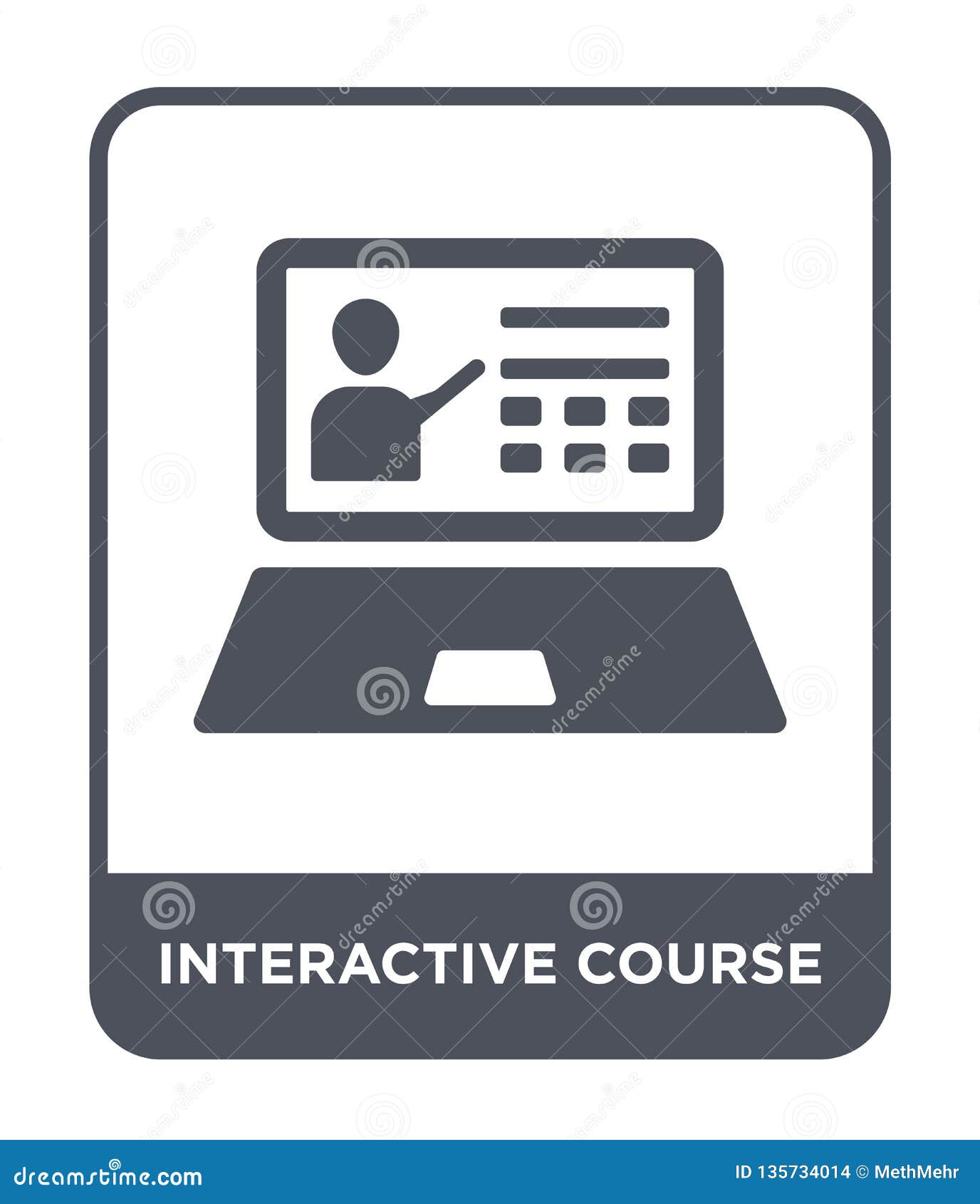 Interactive Course Icon in Trendy Design Style. Interactive Course Icon ...