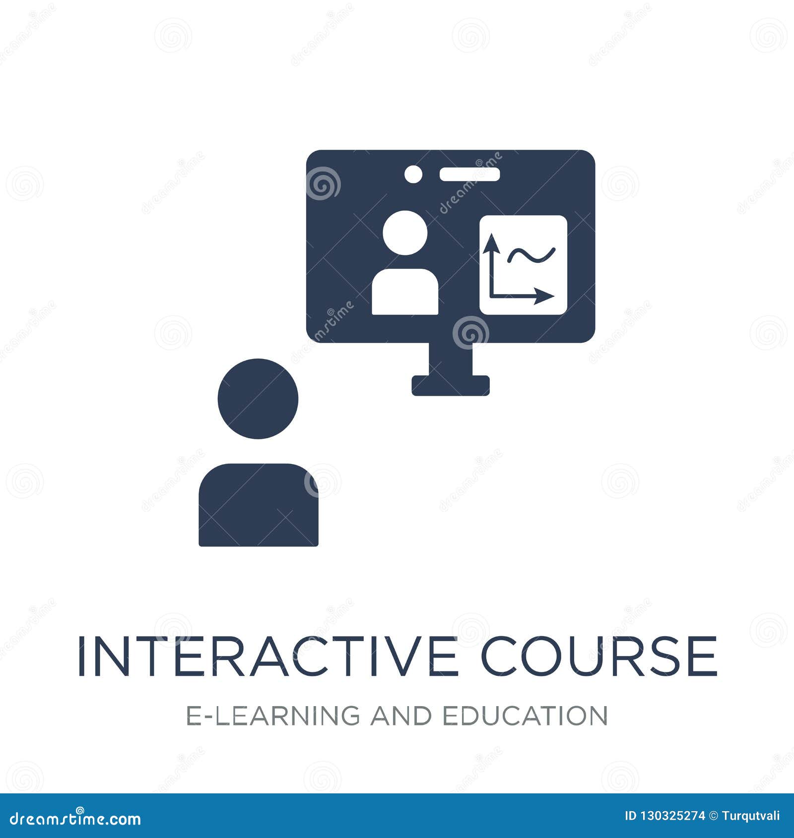 Interactive Course Vector Icon On White Background. Flat Vector ...