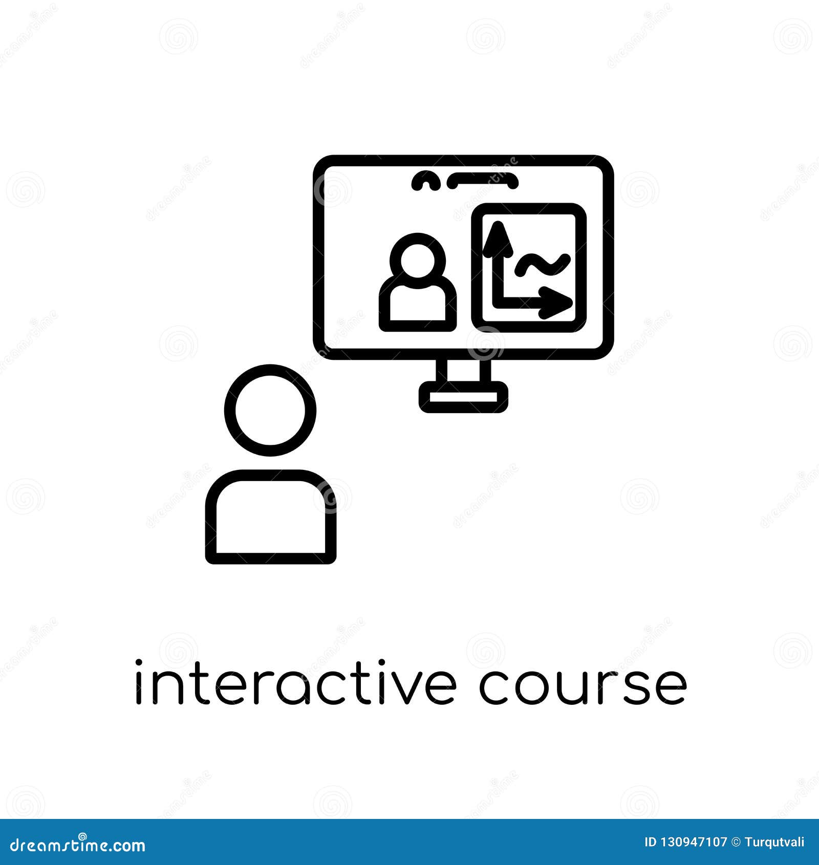 Interactive Course Linear Icon. Modern Outline Interactive Cours Vector ...