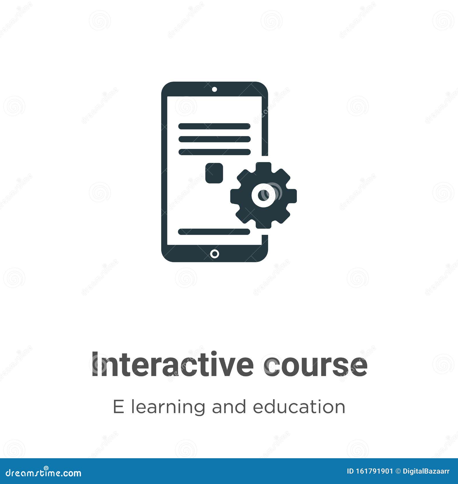 Interactive Course Vector Icon On White Background. Flat Vector ...
