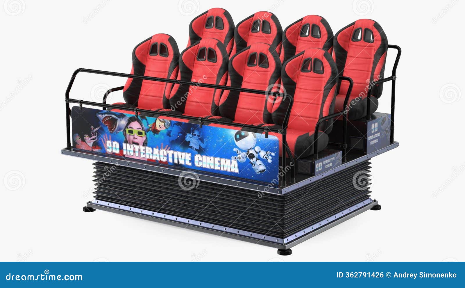 Interactive 9D Cinema Seating Experience Platform Model Stock Photo ...
