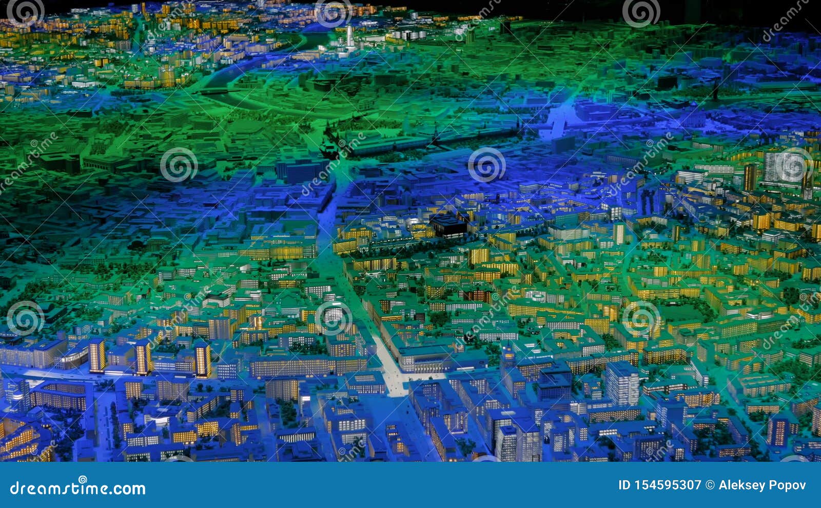 Interactive 3D City Model of Moscow Stock Video - Video of evening ...