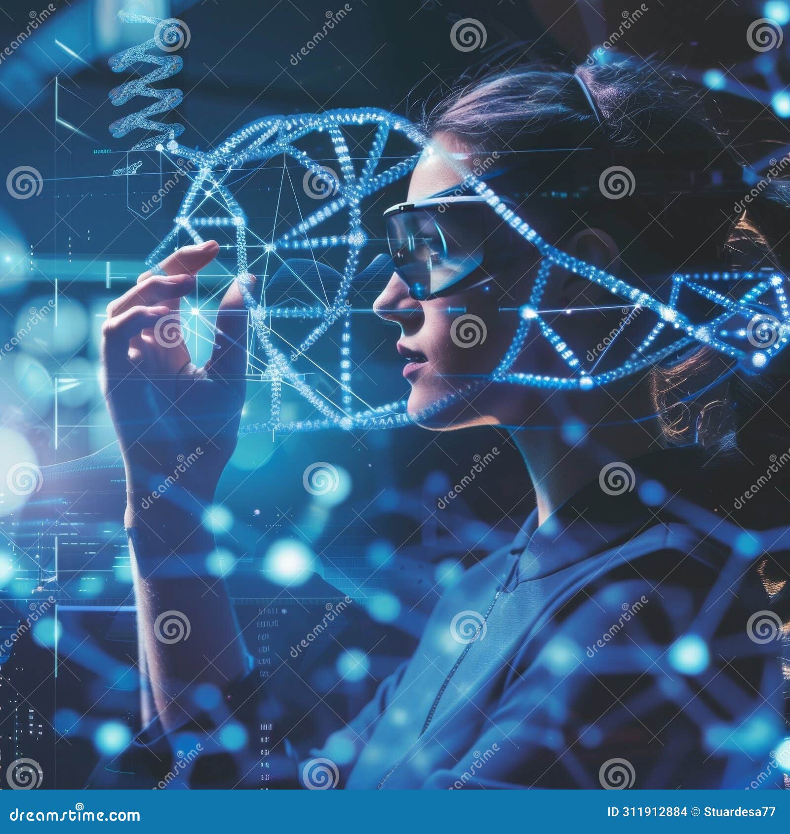 Interactive 3D DNA Modeling Stock Illustration - Illustration of ...