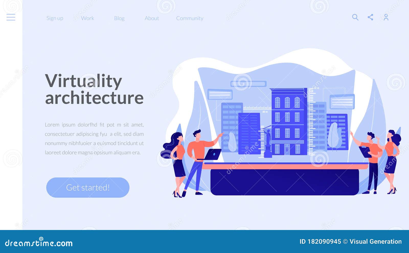 Interactive Design Visualization Concept Landing Page Stock Vector ...