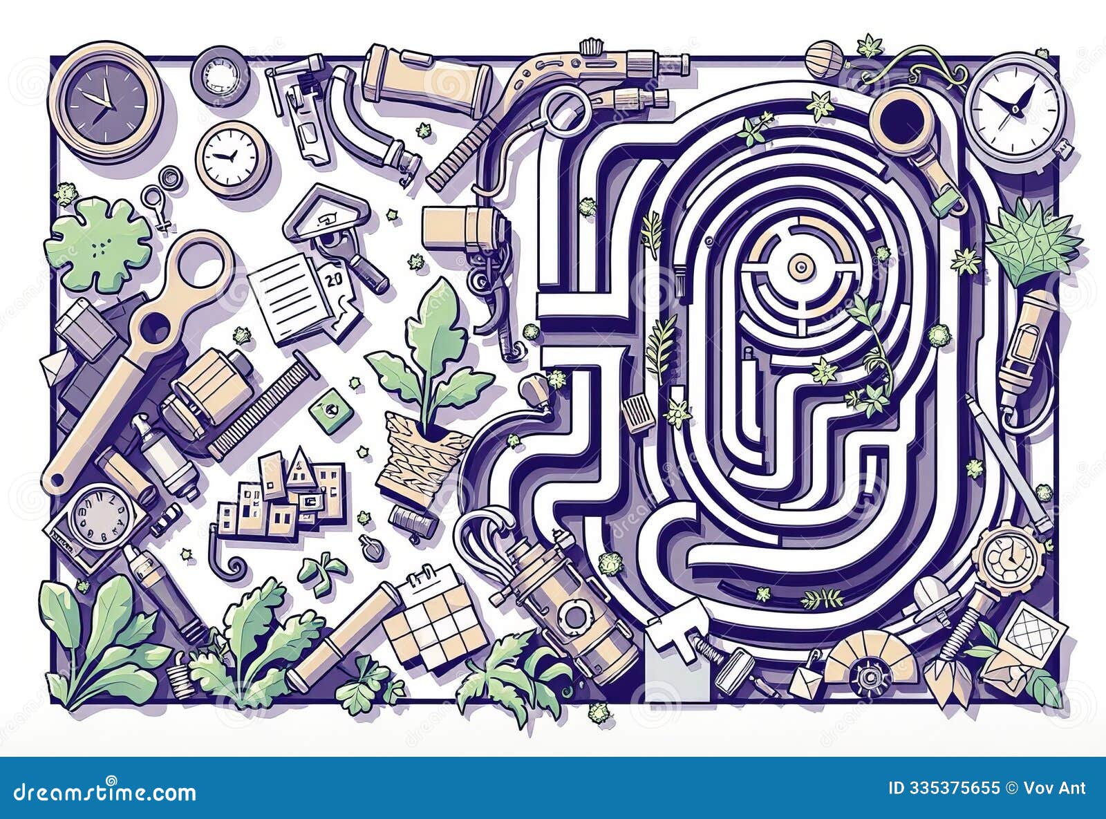 Interactive Designs with Hidden Objects Mazes and Puzzles Stock ...