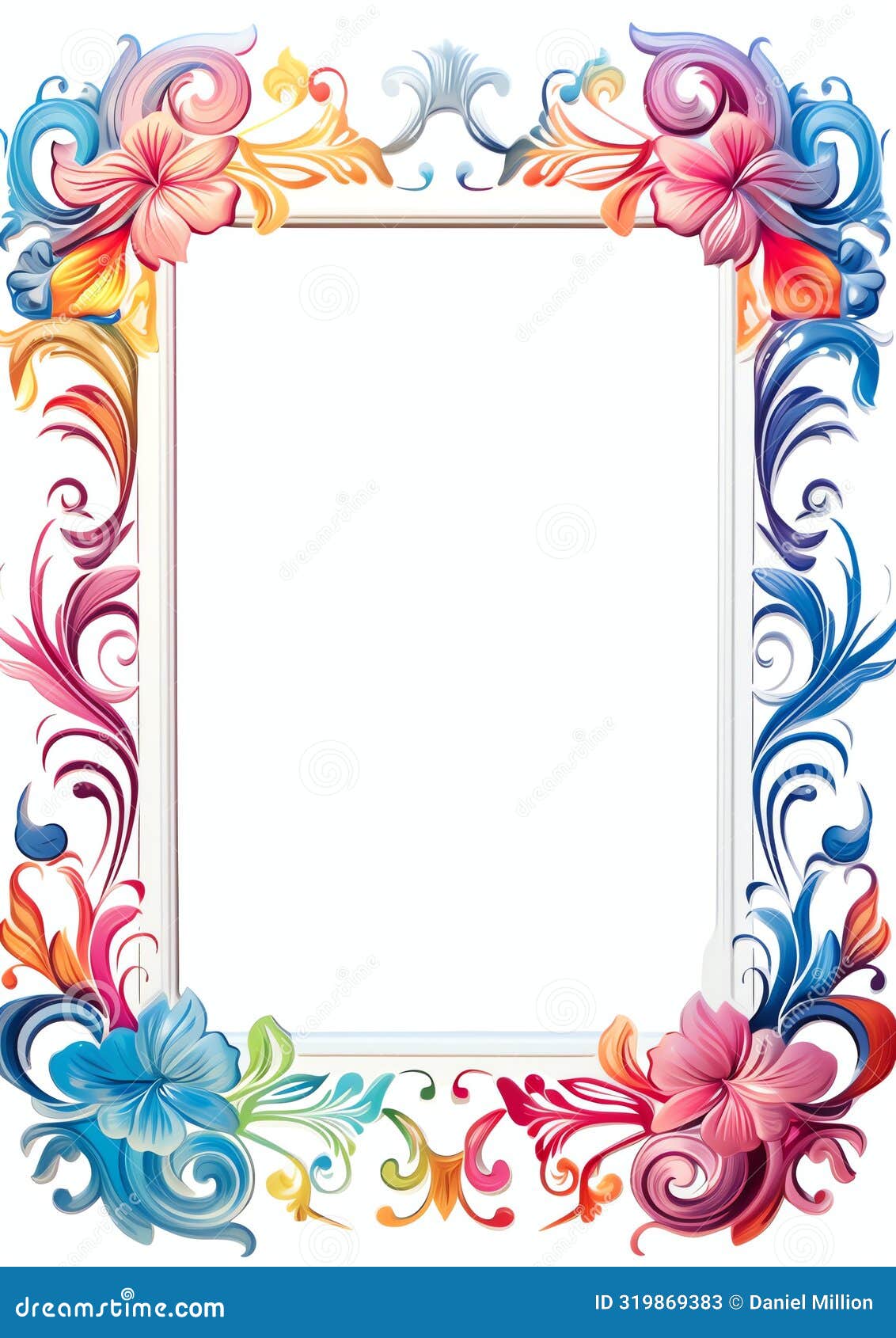 Interactive Digital Frame Border on White Background Stock Illustration ...