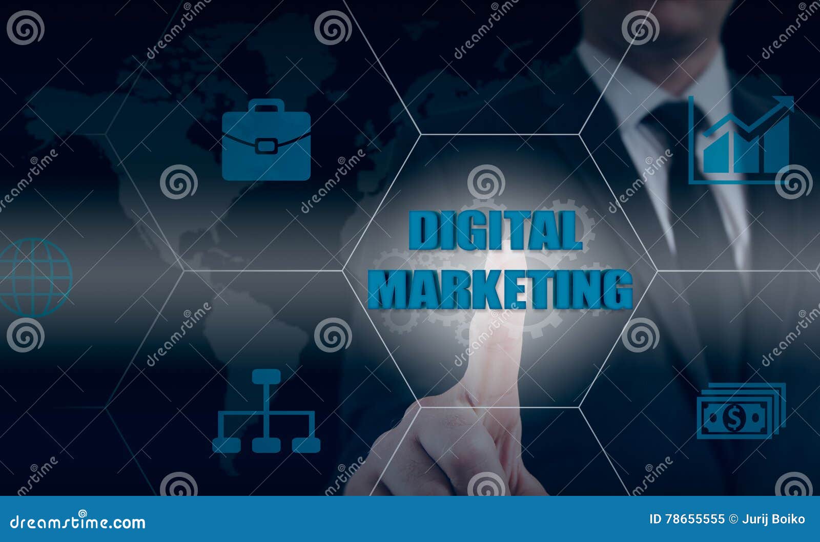 Interactive Digital Marketing Channels Illustration Stock Image - Image ...