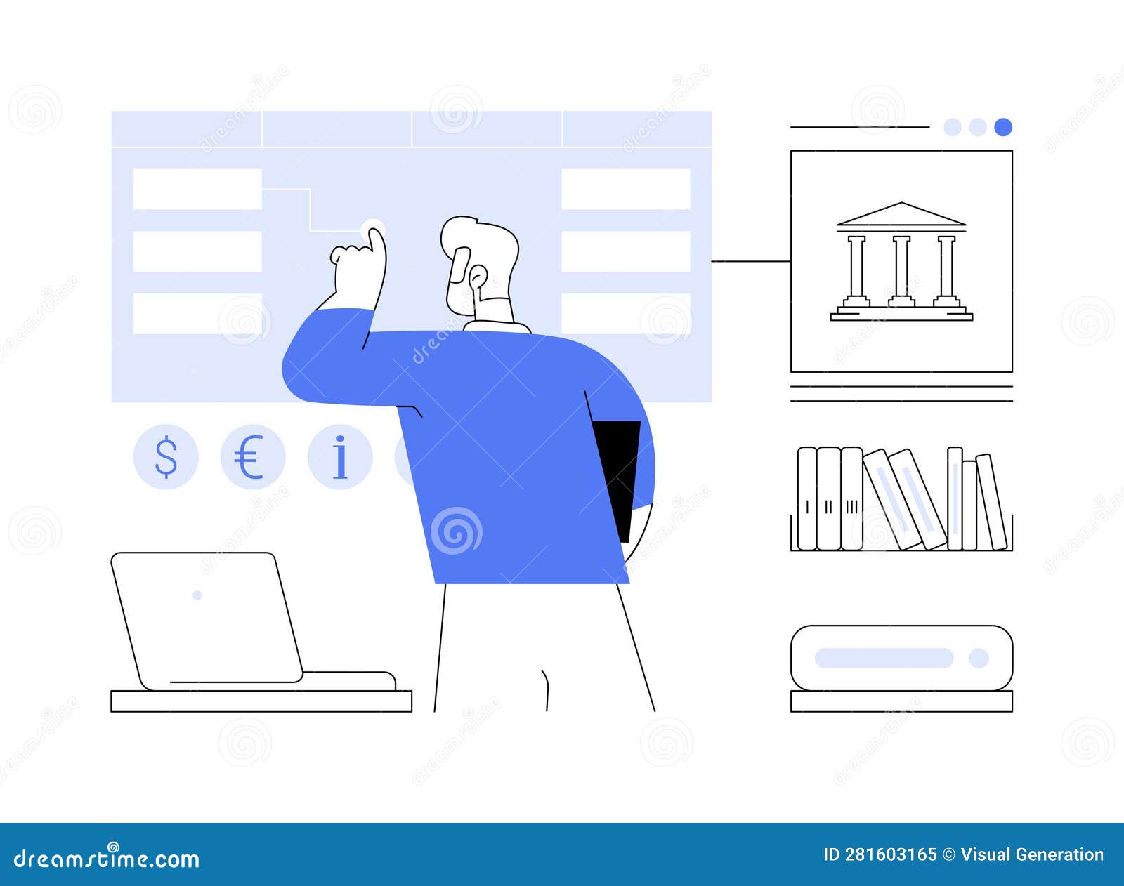 Interactive Digital Wall Abstract Concept Vector Illustration. Stock ...