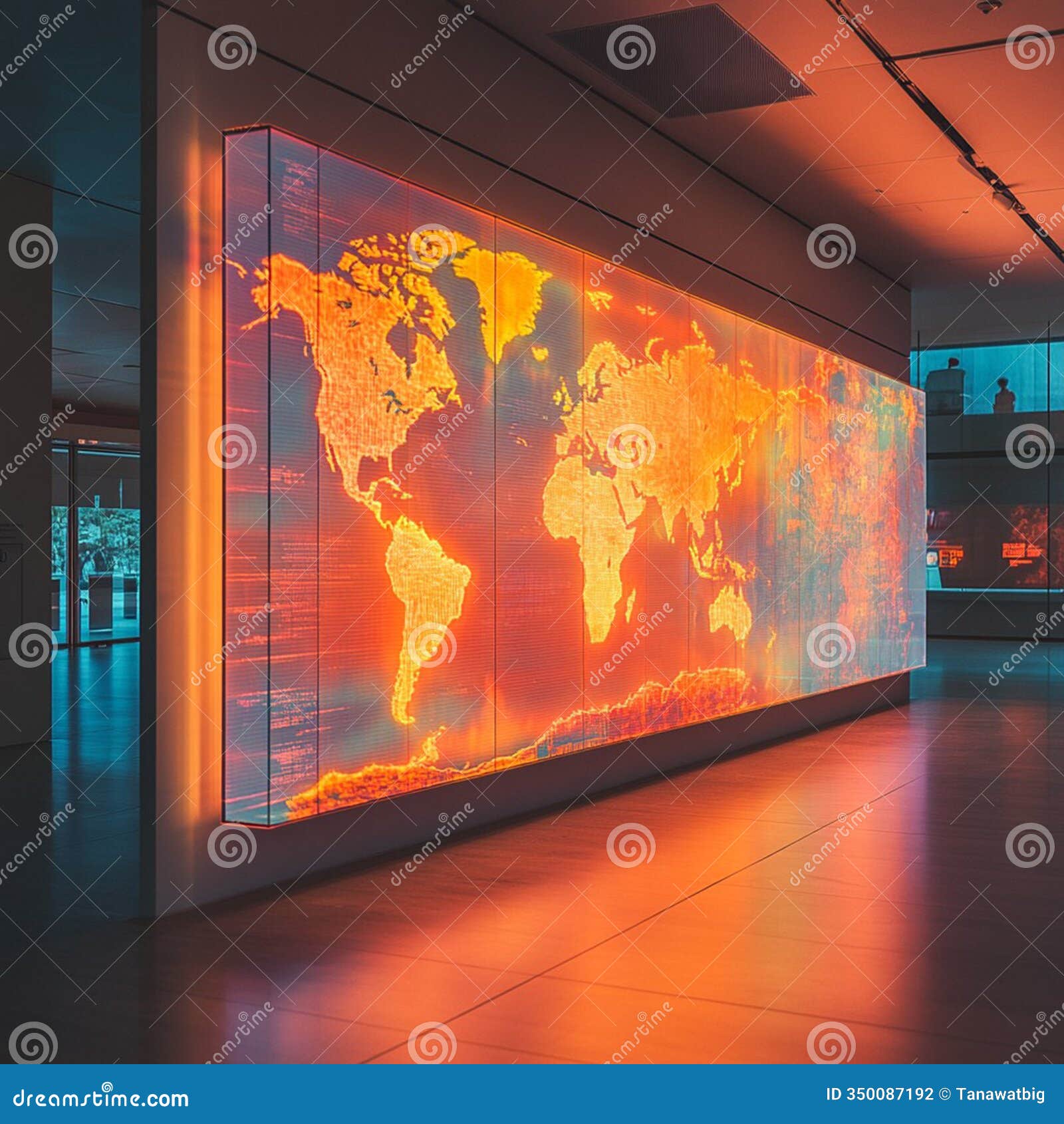 Interactive Digital World Map on Display Inside a Modern Museum with ...
