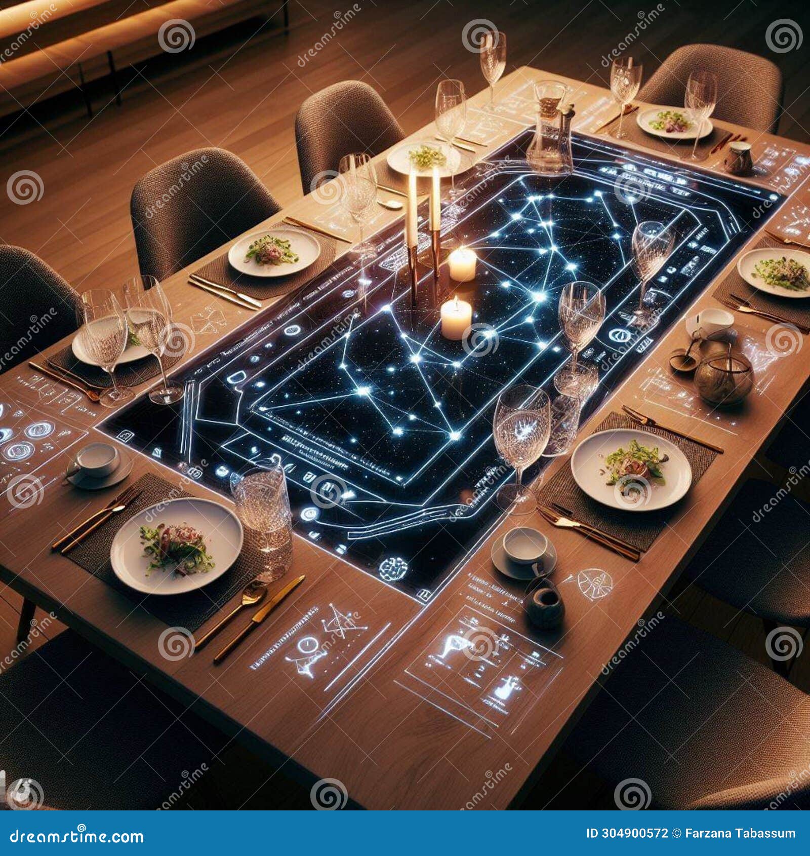 Interactive Dining Table Surface That Displays Animated Constellations ...