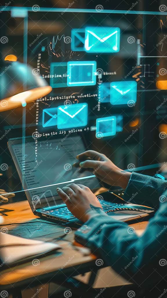 Interactive Email Interface Projected from a Notebook the Edge of ...