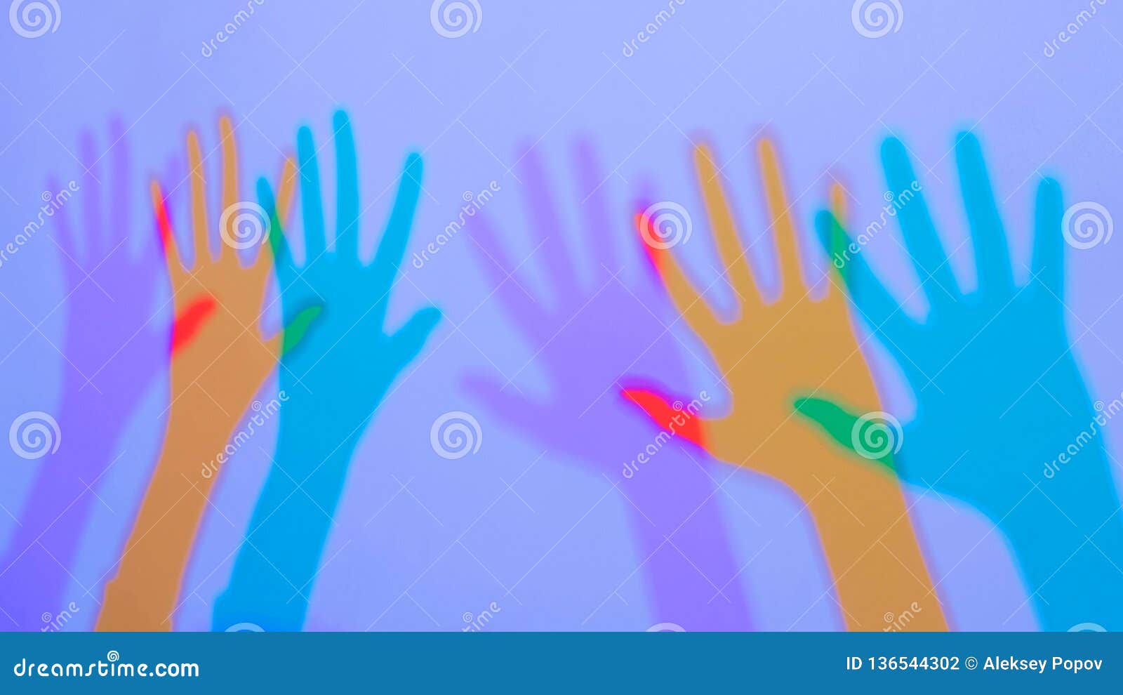 Colored Shadows of Woman Hands Stock Illustration - Illustration of ...