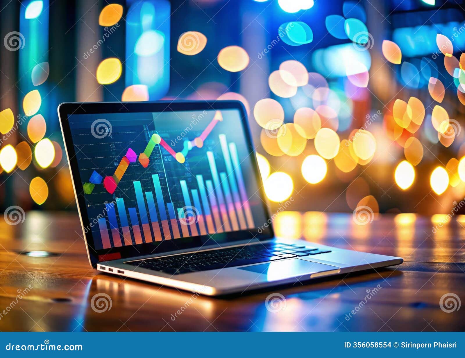 Interactive Financial Data Visualization on a Laptop Screen Explore ...