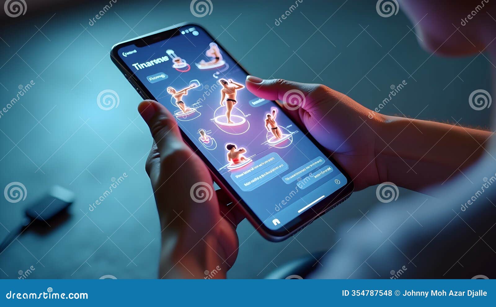 Interactive Fitness App Interface with Augmented Reality Workout Guides ...