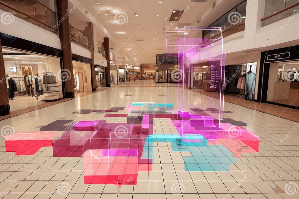 Interactive Floor Map in Mall with Ar Navigation Stock Image - Image of ...