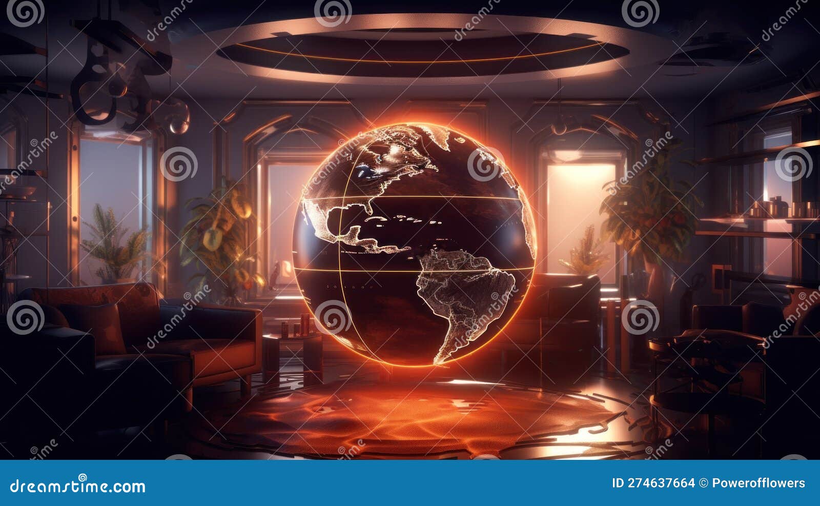 Interactive Futuristic Globe Created with Generative AI Technology ...