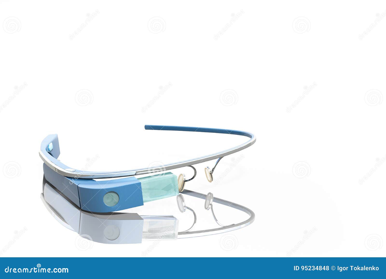 Interactive Glasses 3d Render on White Glossy Stain Stock Illustration ...