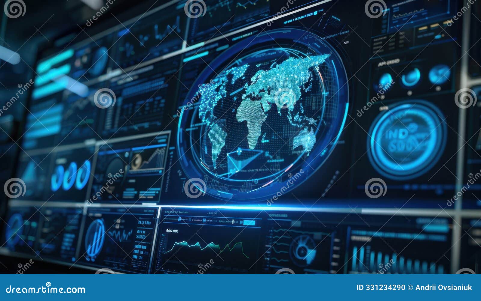 Interactive Global Data Visualization on a Futuristic Digital Dashboard ...