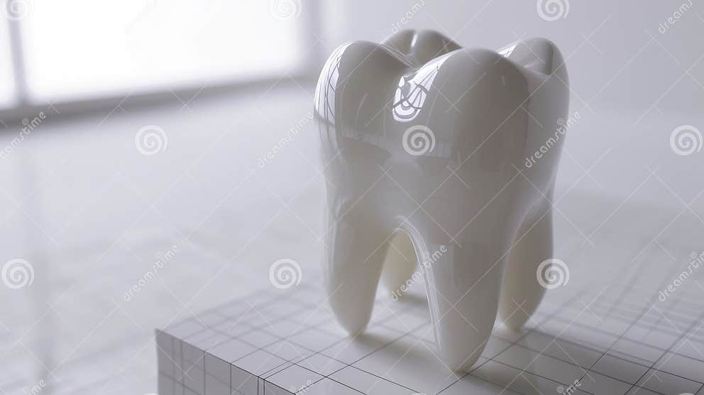 Interactive Grid Overlay on Tooth from Side Top Angle on White ...