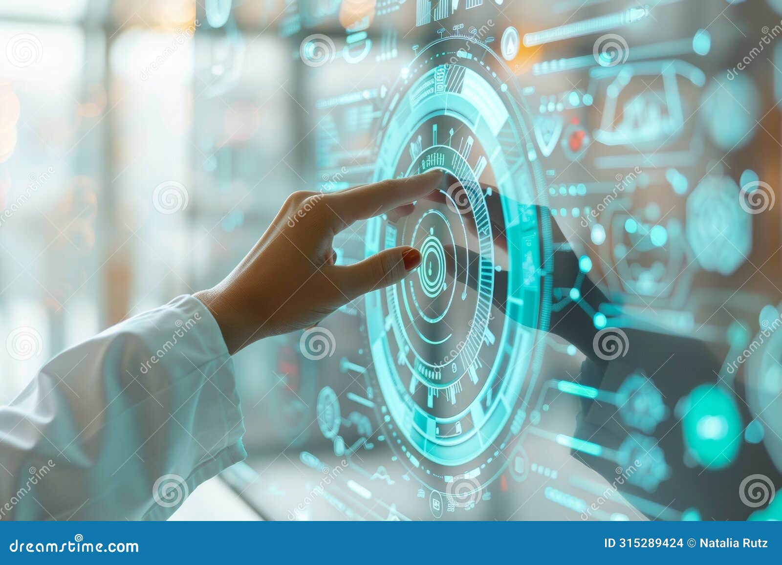 Interactive Health Kiosk with AI-driven Diagnostics Stock Illustration ...