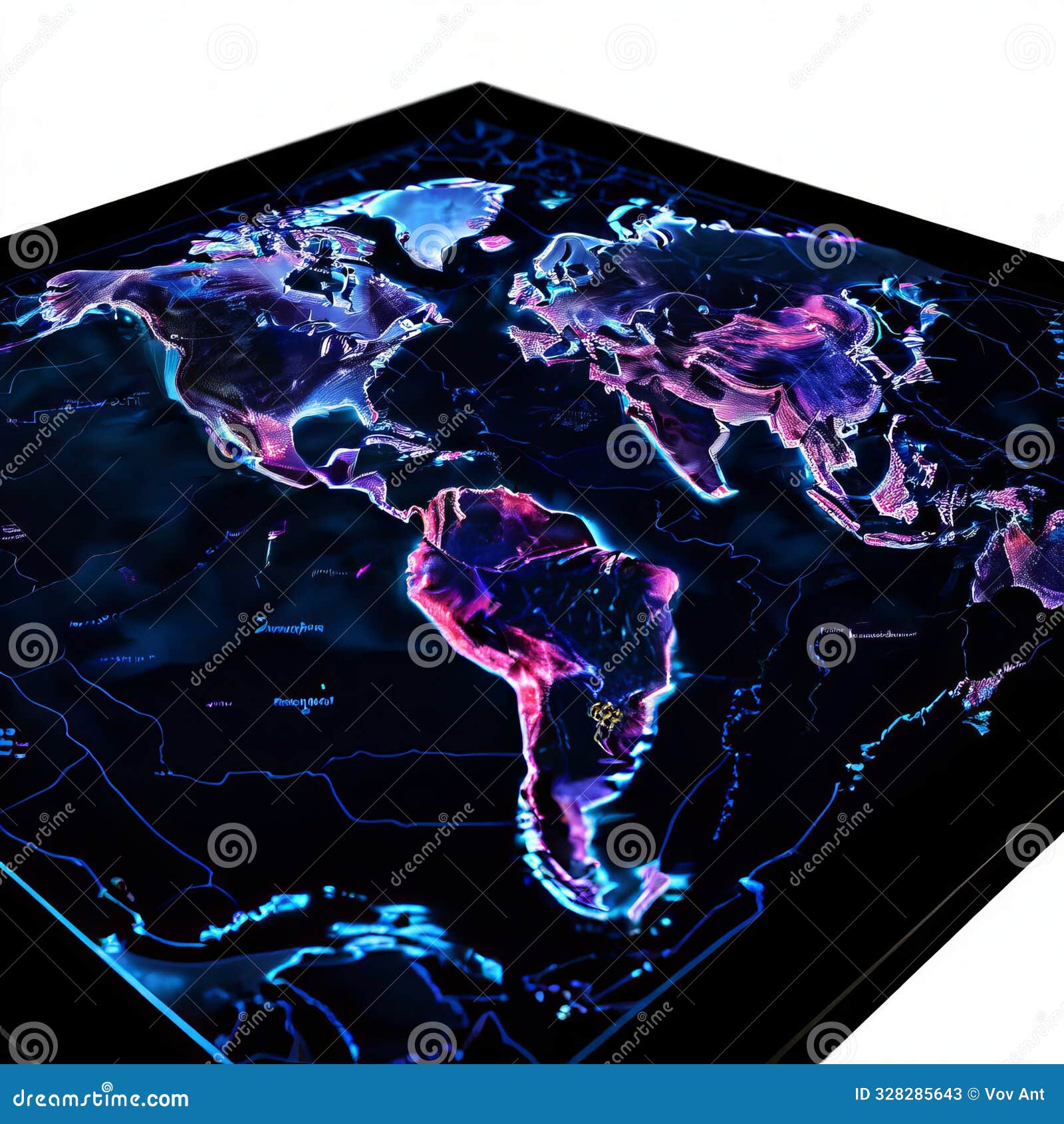 Interactive Holographic Map Showing the Electoral Map Projecton Stock ...
