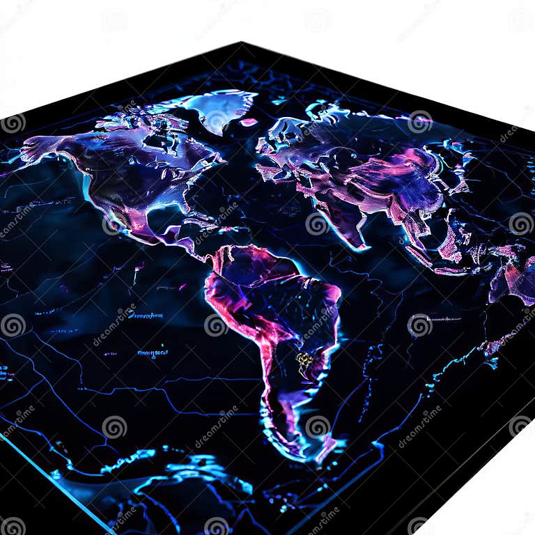 Interactive Holographic Map Showing the Electoral Map Projecton Stock ...