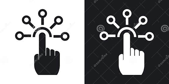 Interactive Icon Set. Choice Variety Vector Symbol. Touch Screen ...