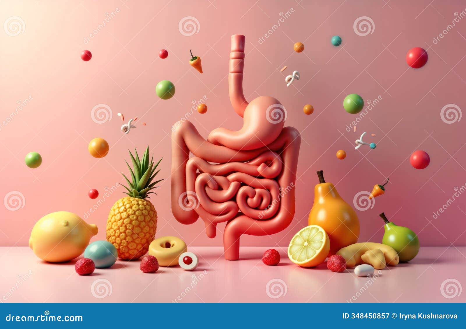Interactive Illustration of Gut Bacteria Impact. User Selects Food ...