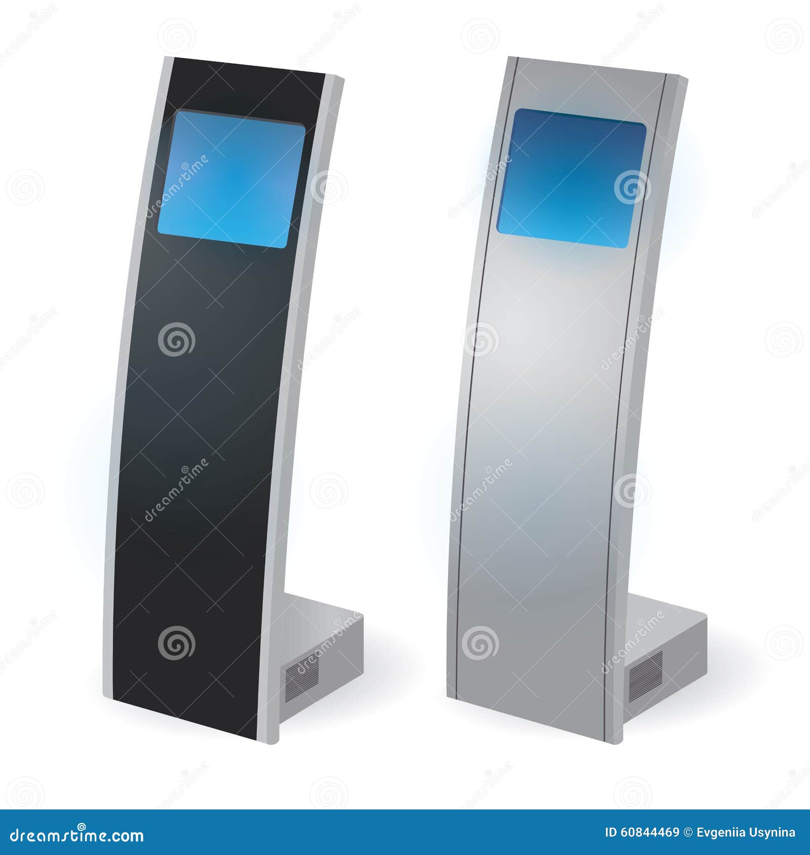 Interactive Information Kiosk Terminal Stand Vector Stock Illustration ...