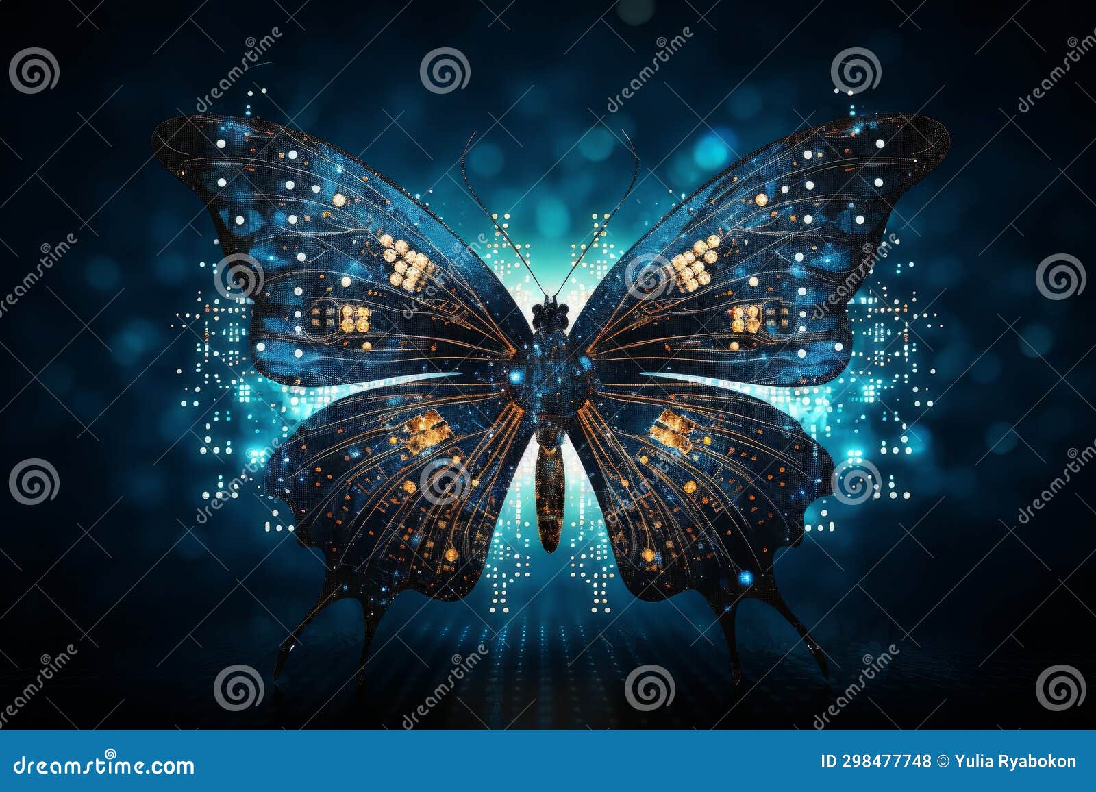 Interactive Information Technology Butterfly. Generate Ai Stock ...