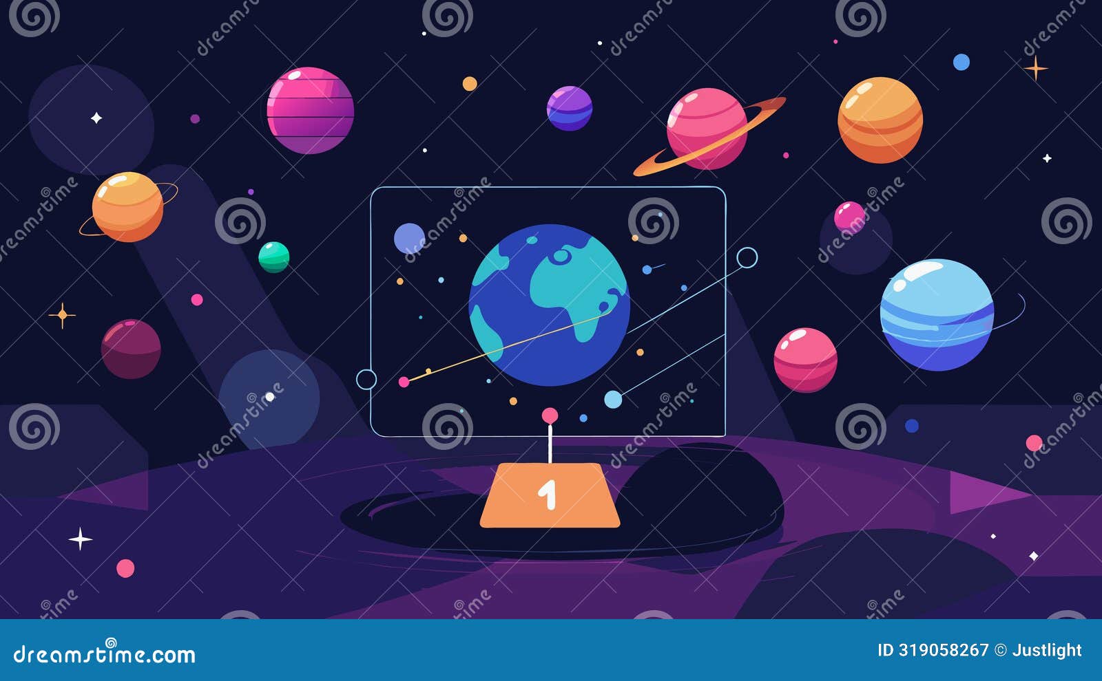 An Interactive Installation that Projects Visuals of Celestial Bodies ...