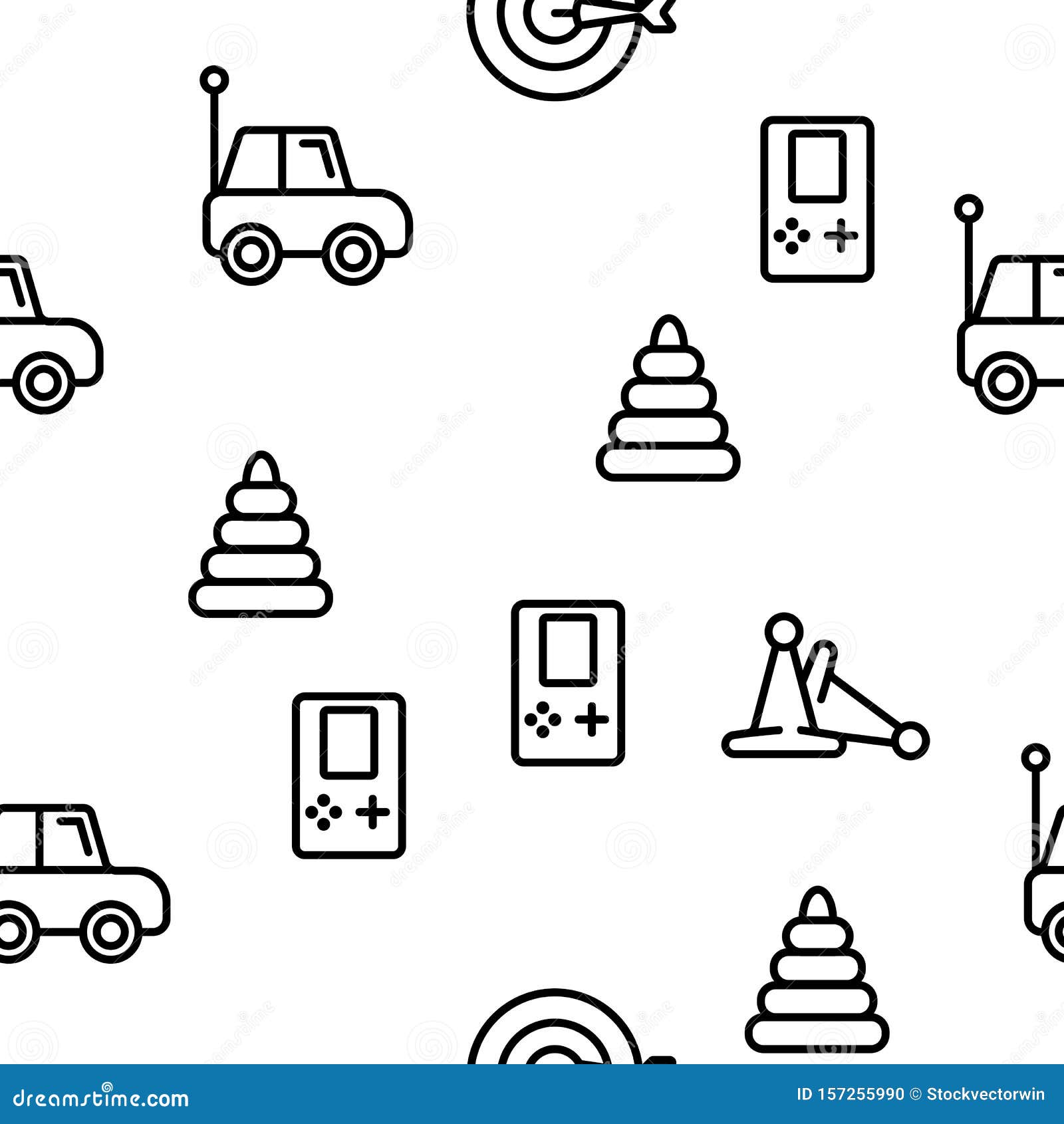 Interactive Kids Games Vector Seamless Pattern Stock Vector ...